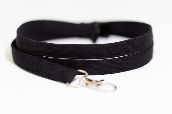 Black Solid Color Lanyard Minimalist Lanyard Breakaway | Etsy