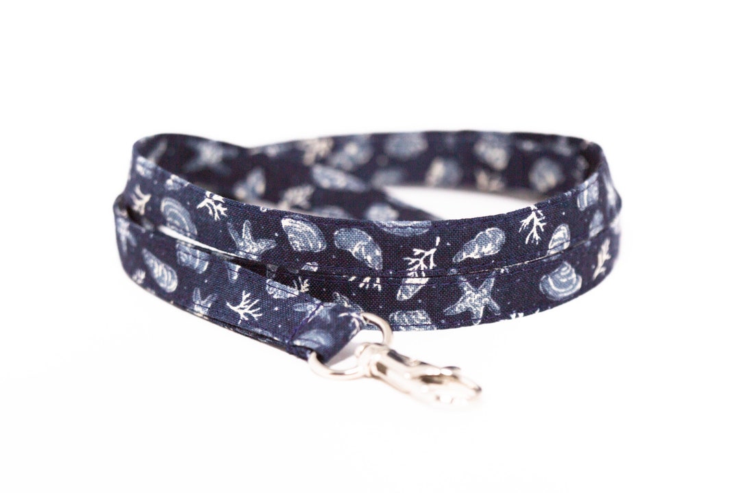 Shell and Starfish Lanyard in Navy, Optional Breakaway, 1/2" Wide ...