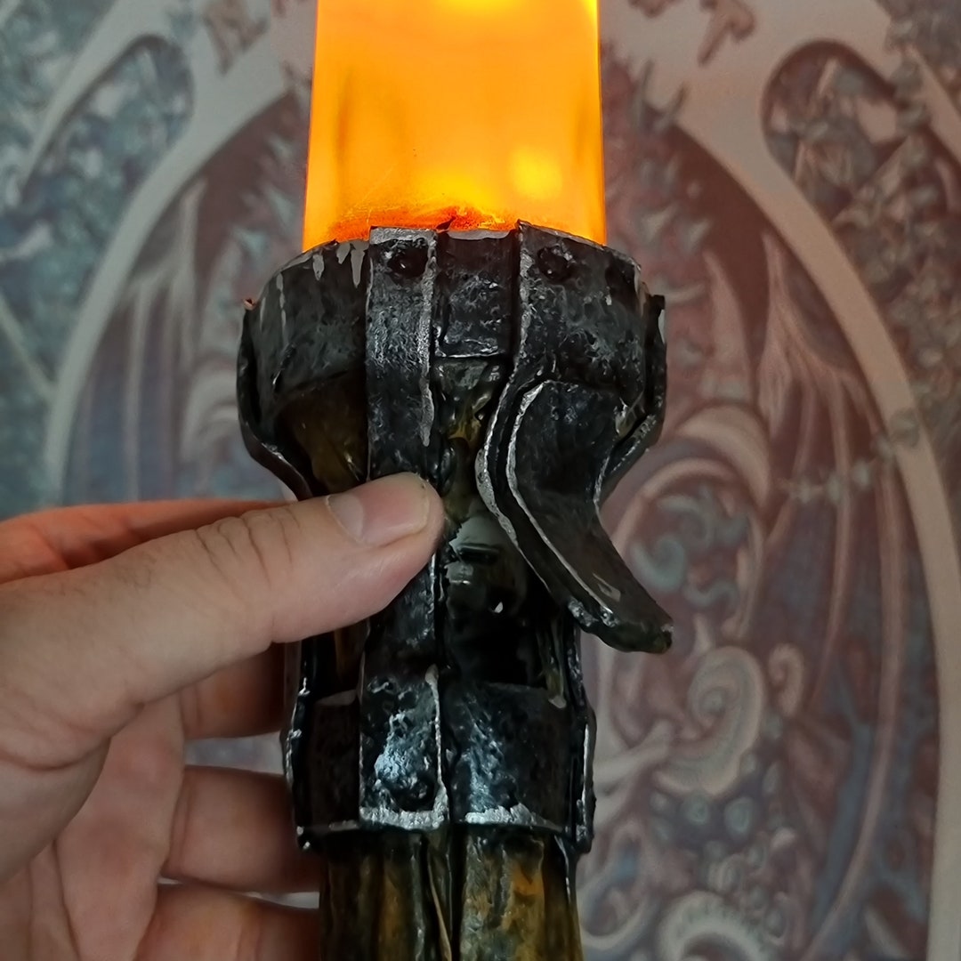 Metal Bracket Torch W. Flaming LED Light - Etsy
