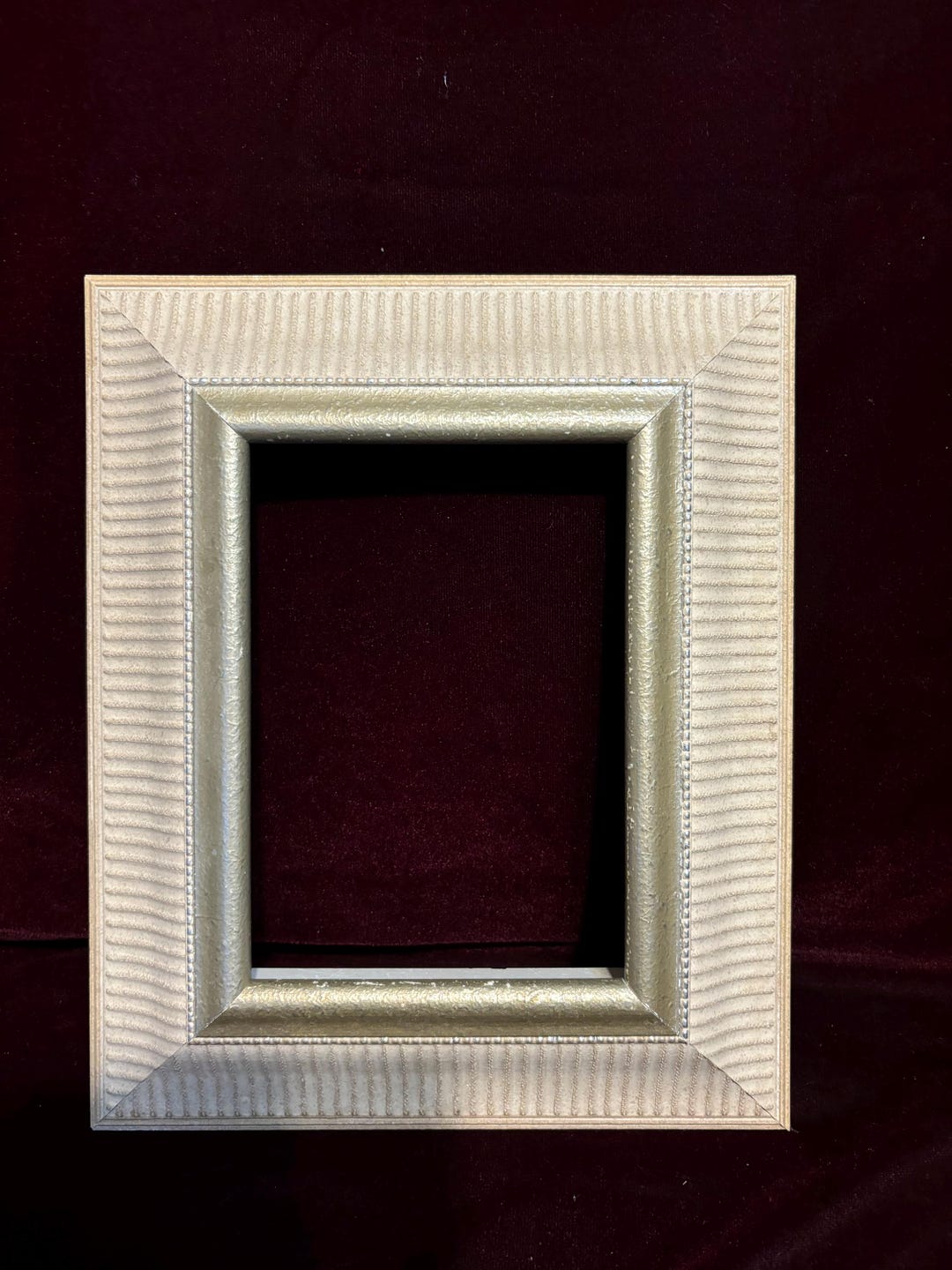 White and Gold Crinkle Wood Frame Made From Moulding Remnants - Etsy