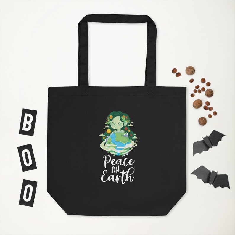 EARTH TOTE BAG Peace on Earth Save the Earth Tote Environmental Tote ...