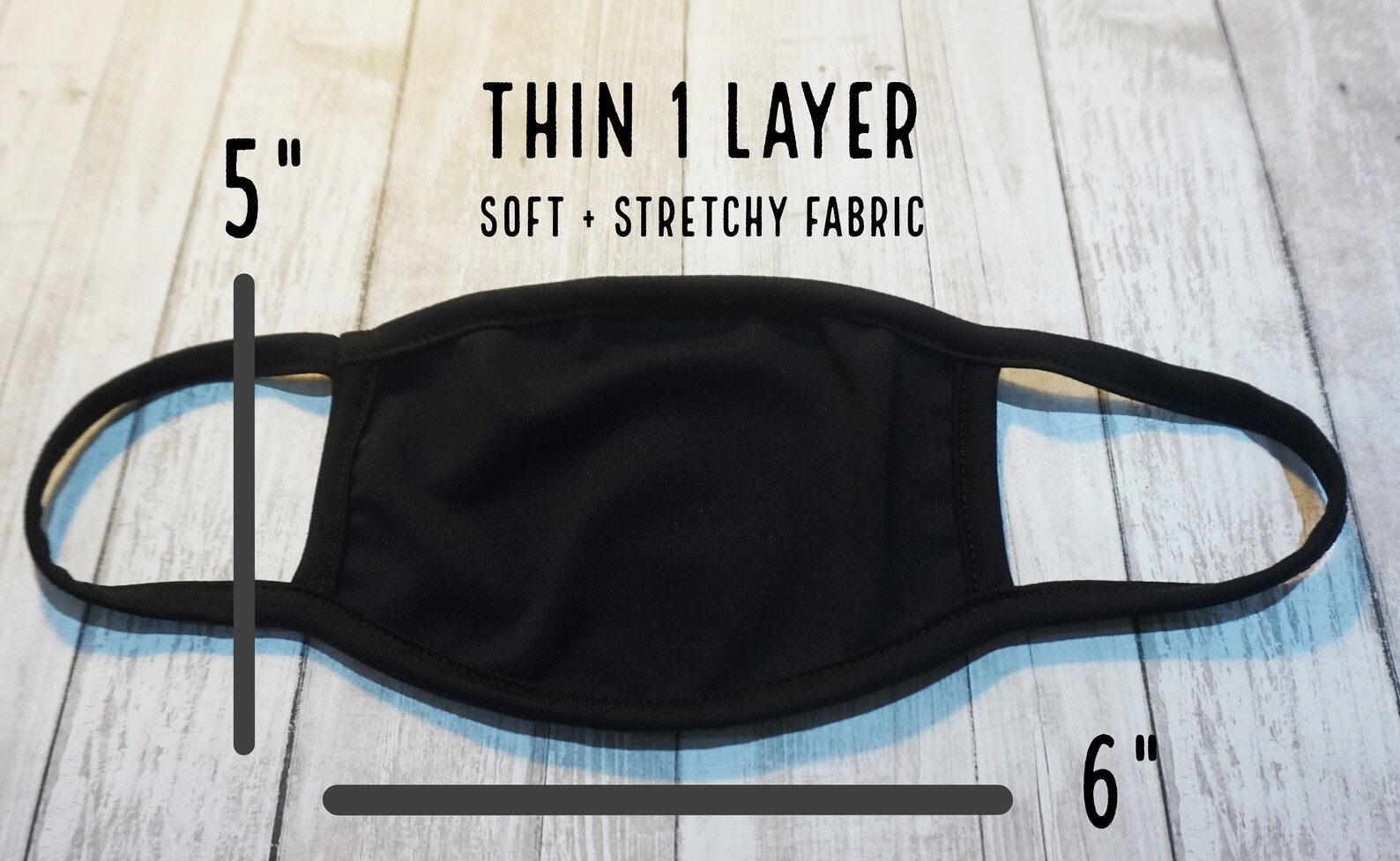 Black Face Mask Cover for Adults Handmade Made in USA 1 Ply | Etsy