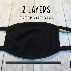 Black Face Mask Cover for Adults Handmade Made in USA 1 Ply - Etsy