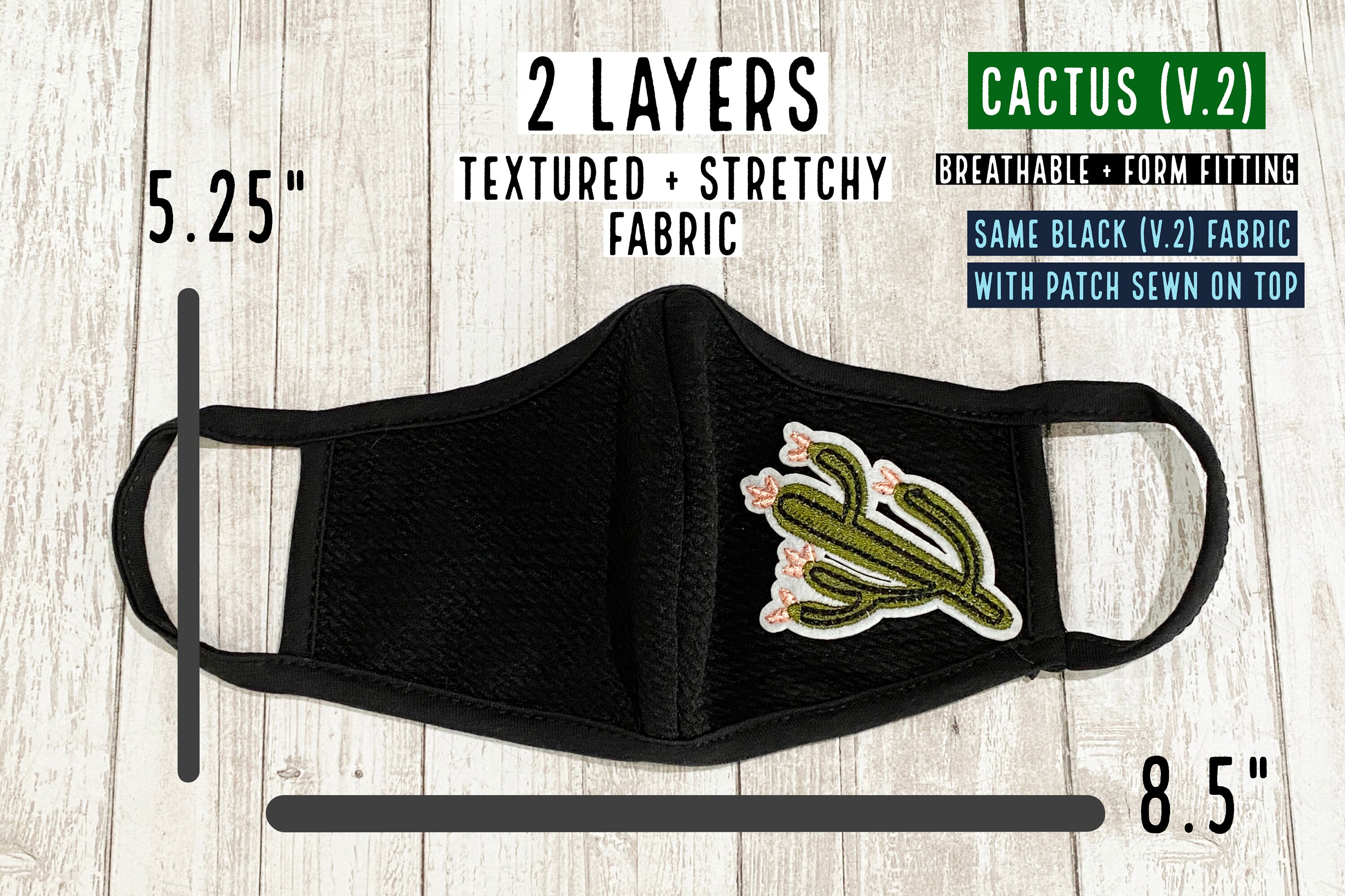 Cactus Patch Face Mask Cover for Adults Handmade Made in USA | Etsy