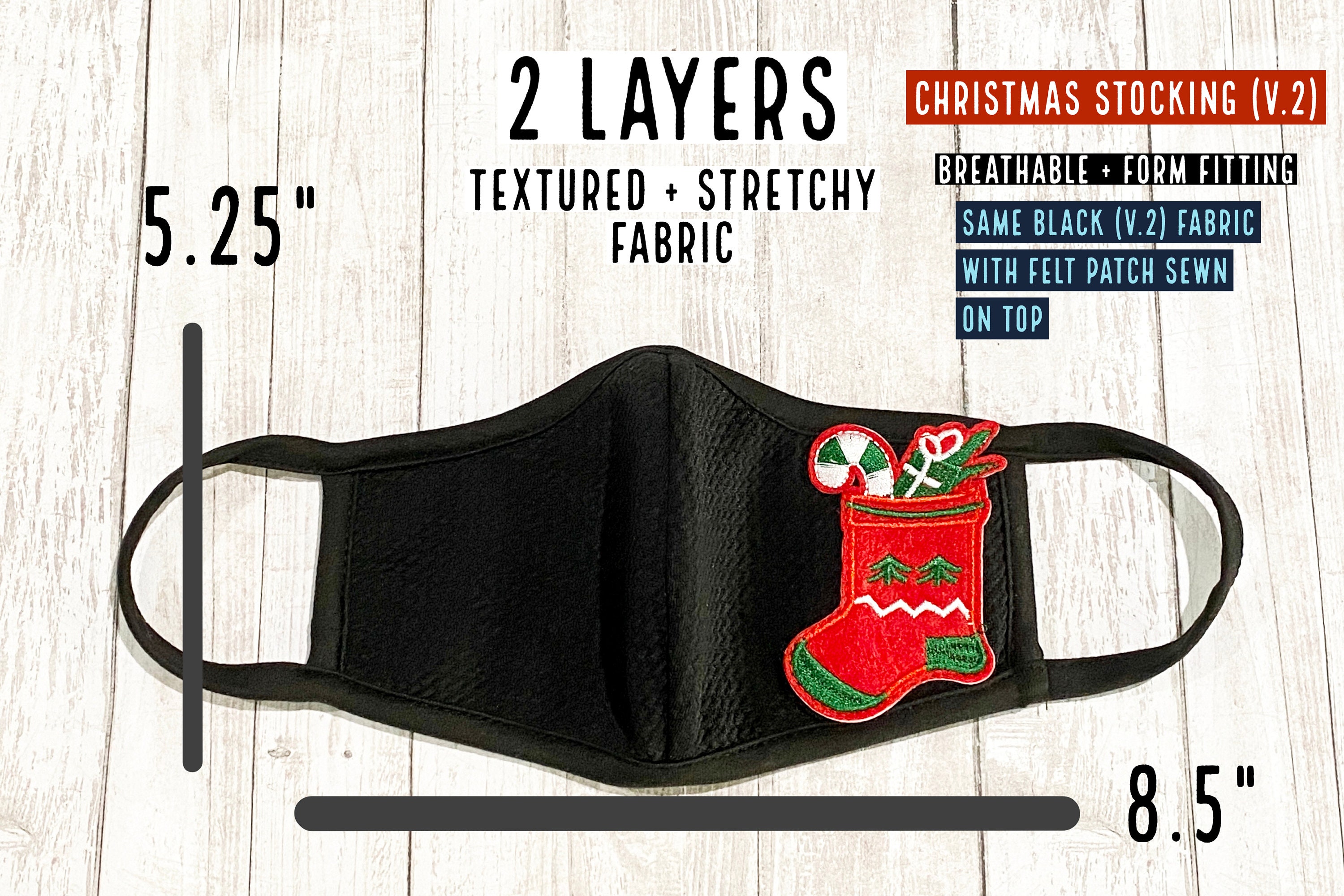 Christmas Stocking Face Mask Cover for Adults Handmade Made in | Etsy