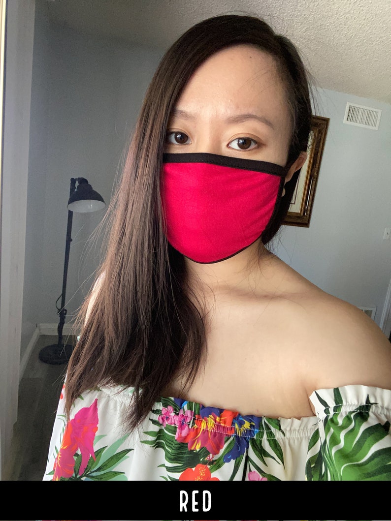 Red Face Mask Cover for Adults Handmade Made in USA | Etsy