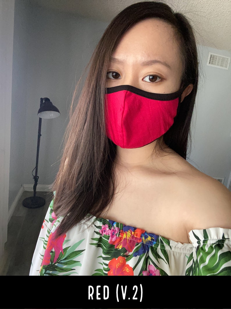 Red Face Mask Cover for Adults Handmade Made in USA | Etsy