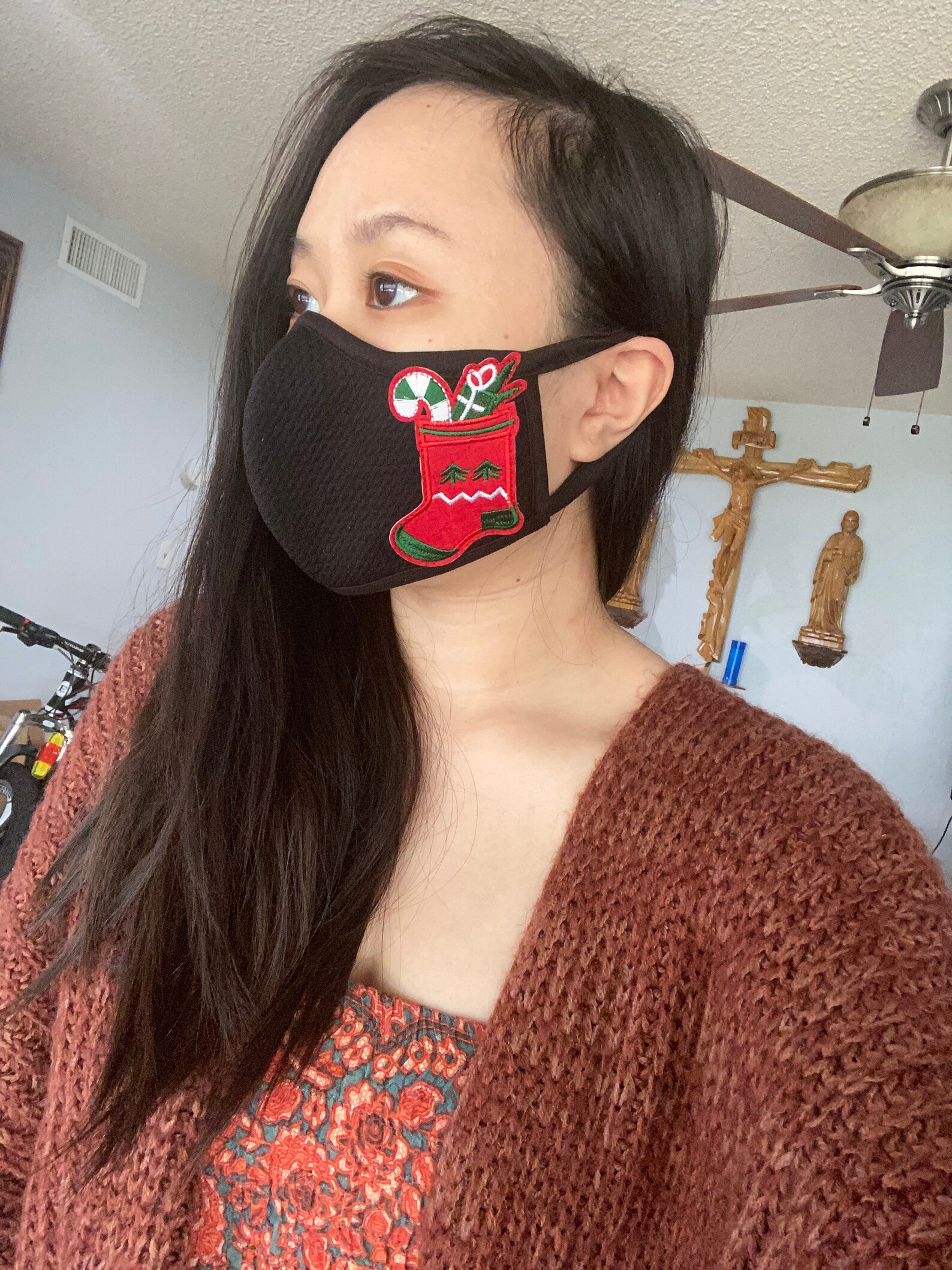 Christmas Stocking Face Mask Cover for Adults Handmade Made in - Etsy