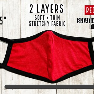 Red Face Mask Cover for Adults Handmade Made in USA | Etsy