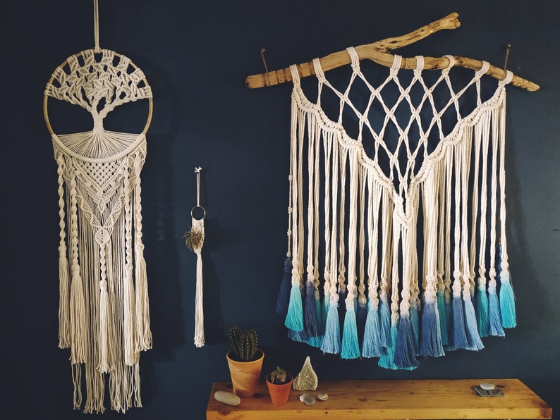 Gorgeous MACRAMÉ Dream Catcher Tree of Life Feathers Wall - Etsy