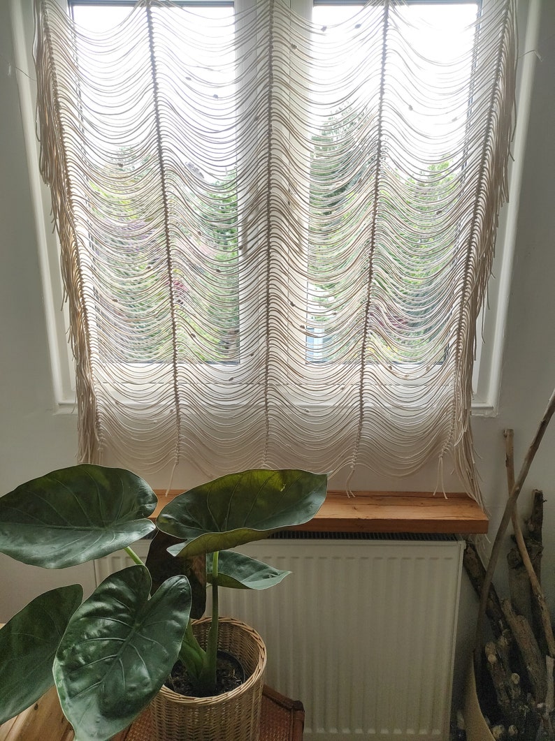 UNIQUE Stunning Feminine MACRAME Window Curtain Broom Divider - Etsy