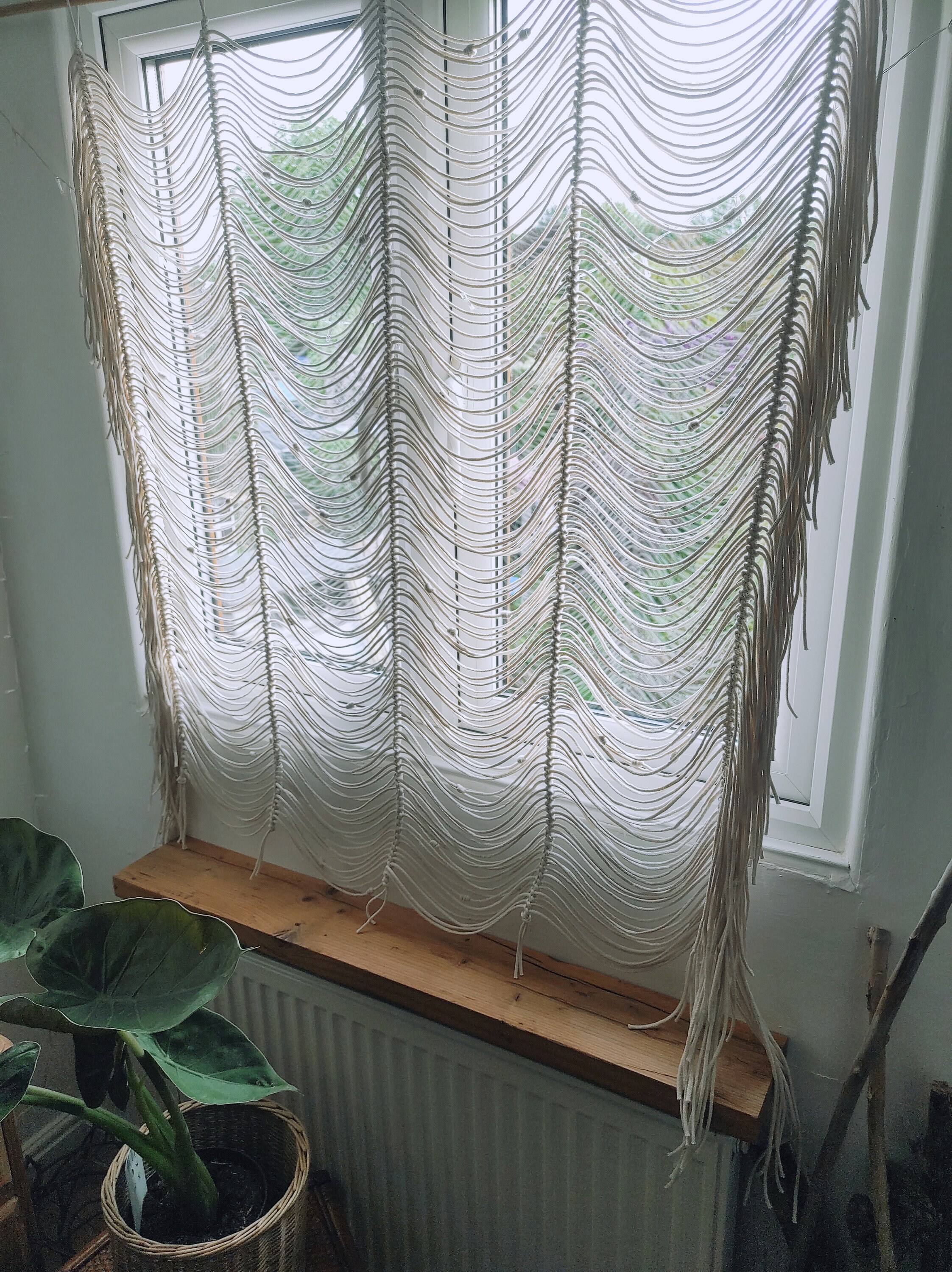 UNIQUE Stunning Feminine MACRAME Window Curtain Broom Divider - Etsy