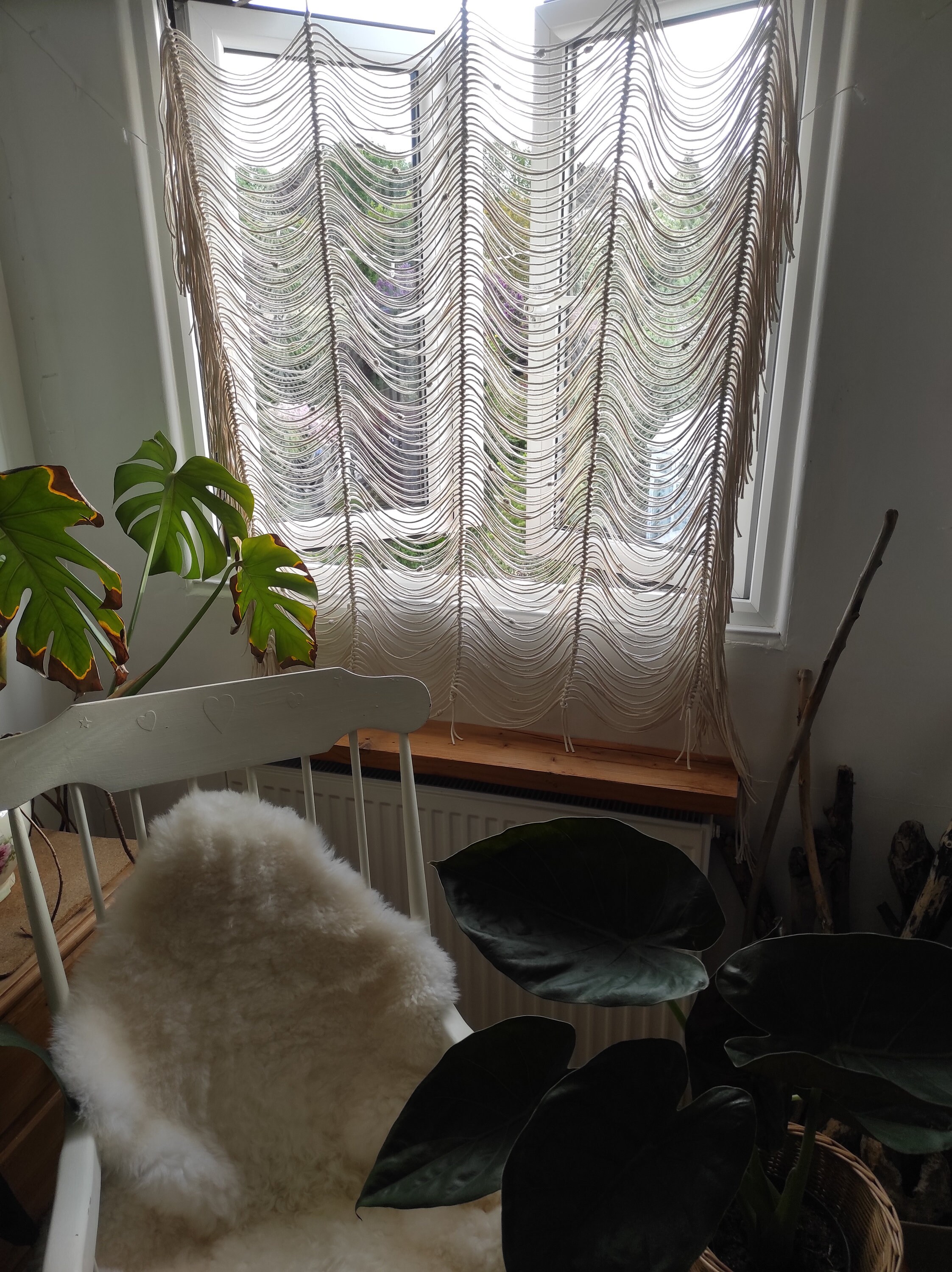 UNIQUE Stunning Feminine MACRAME Window Curtain Broom Divider - Etsy