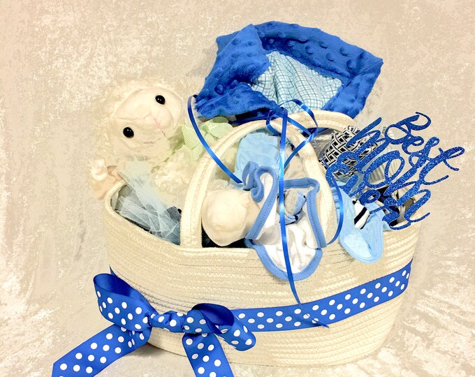 Baby Boy Diaper Caddy Gift Basket, Baby Boy Gift, Baby Gift Basket ...