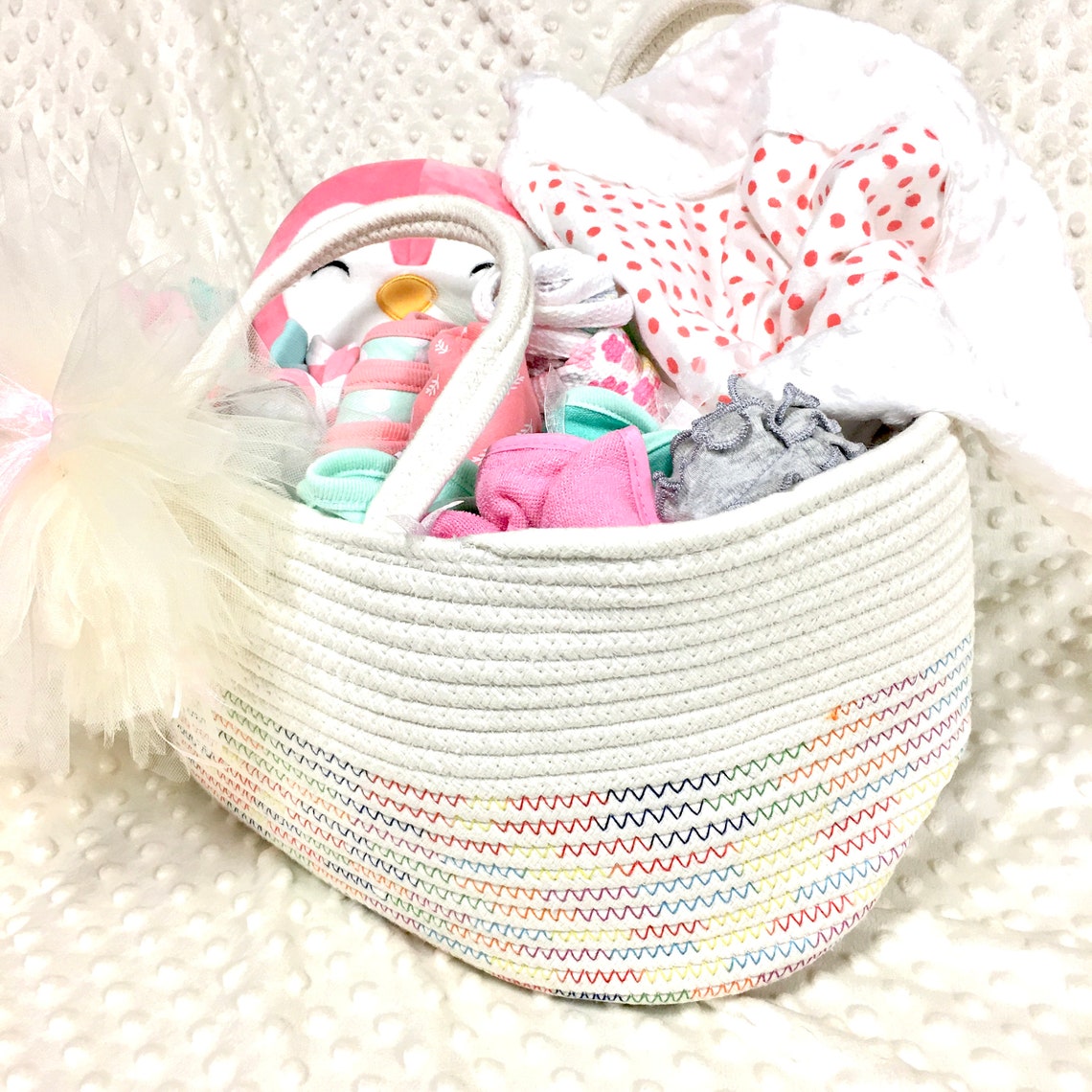 Sweet Baby Diaper Caddy Gift Basket: Baby Shower, Baby Gift Basket ...