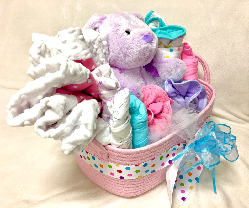 Baby Bunny Basket : Baby Shower Baby Gift Basket Baby Girl - Etsy