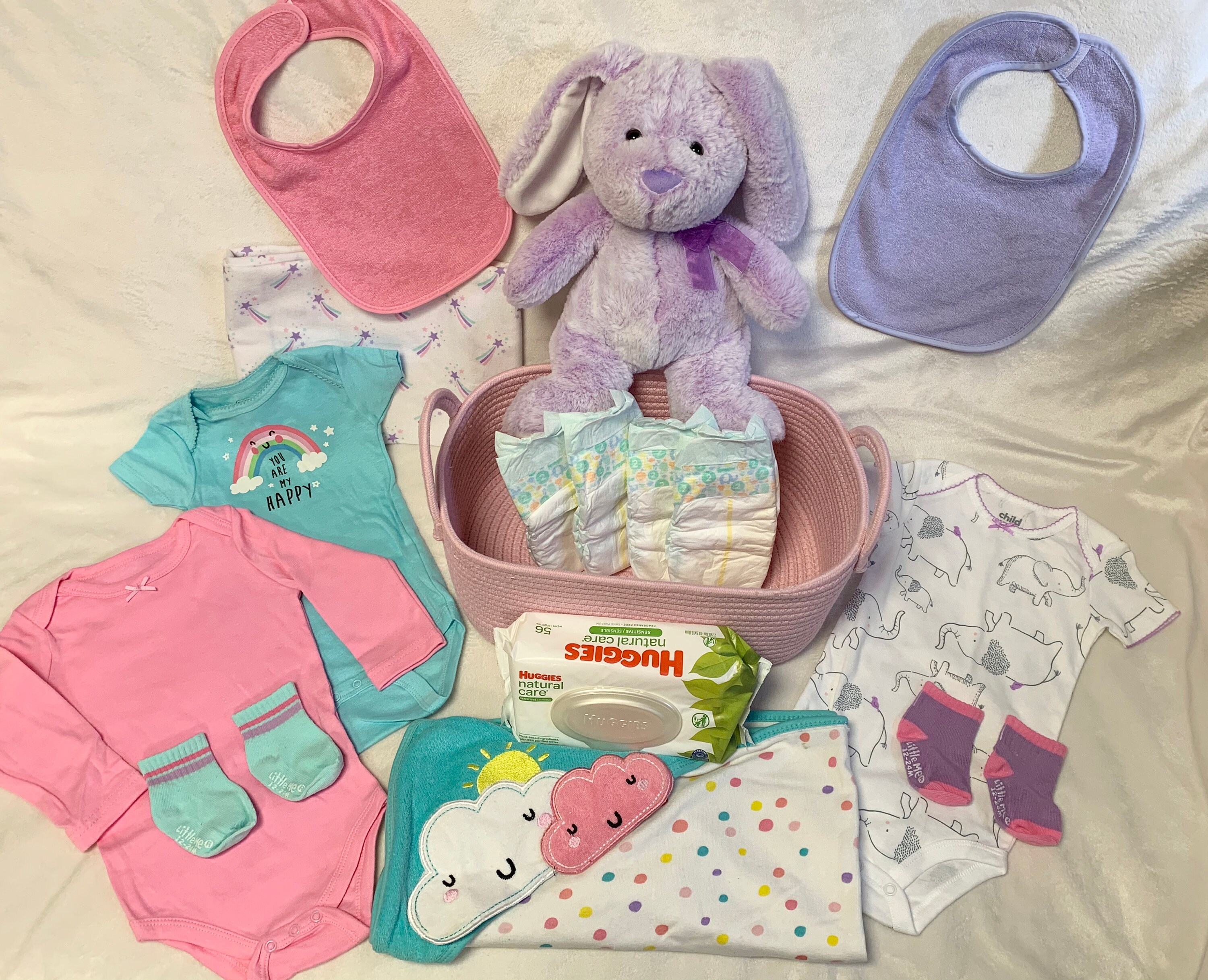 Baby Bunny Basket : Baby Shower Baby Gift Basket Baby Girl - Etsy