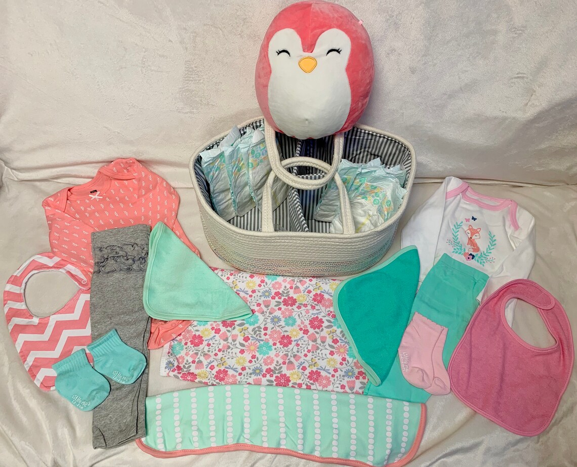 Sweet Baby Diaper Caddy Gift Basket: Baby Shower, Baby Gift Basket ...