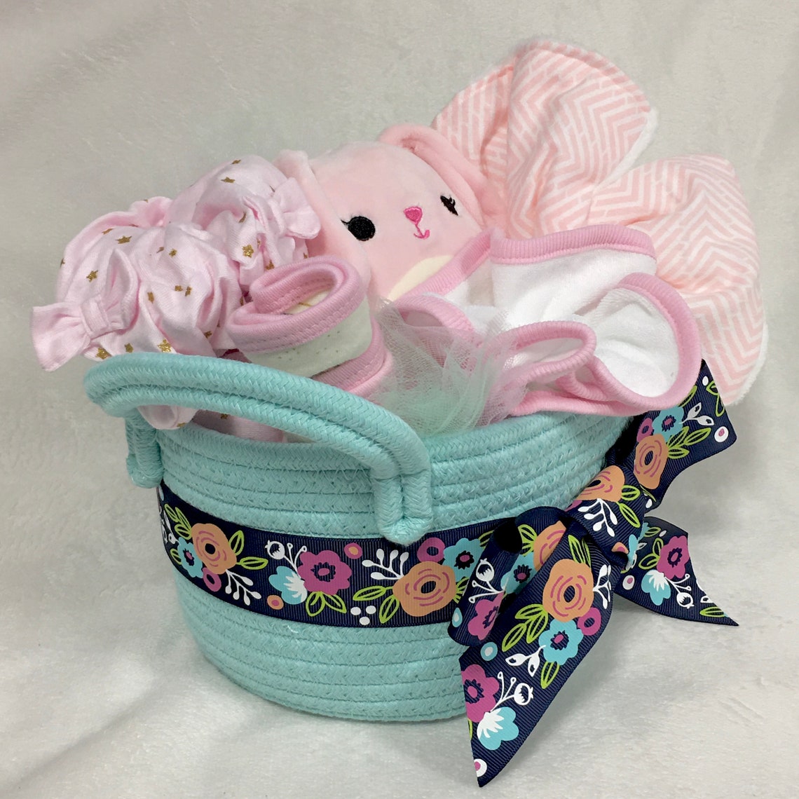 Twin Baby Bunny Baskets: Baby Shower, Baby Gift Basket, Baby Girl Twins ...