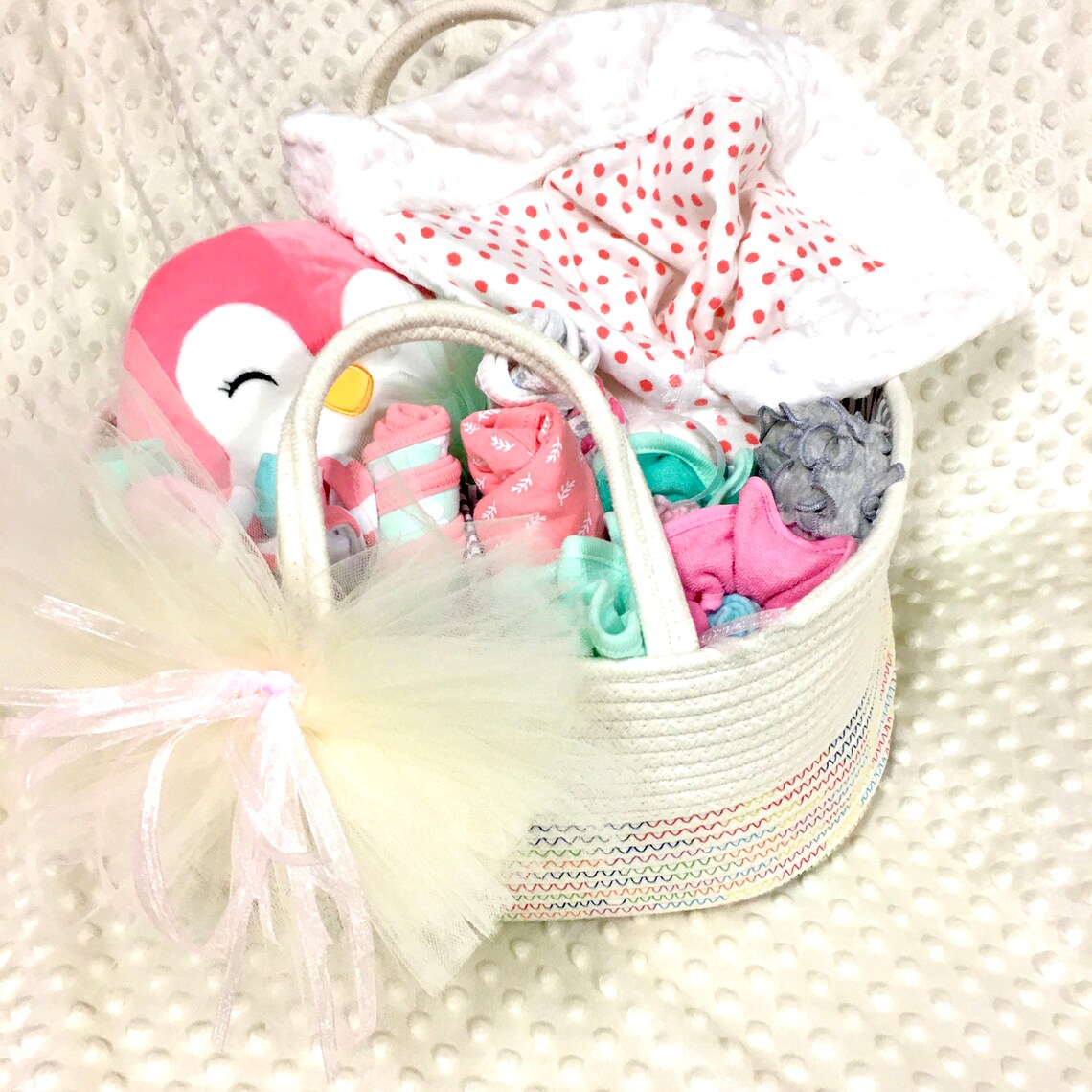Sweet Baby Diaper Caddy Gift Basket: Baby Shower, Baby Gift Basket ...