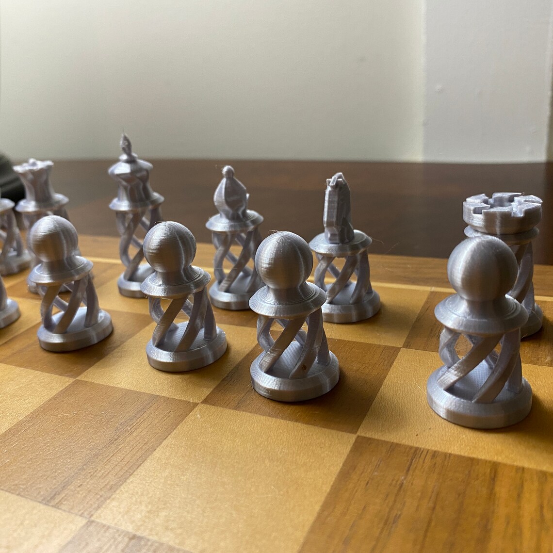 Silk Shine Chess Set 3D printed Chessmen 32 pieces | Etsy