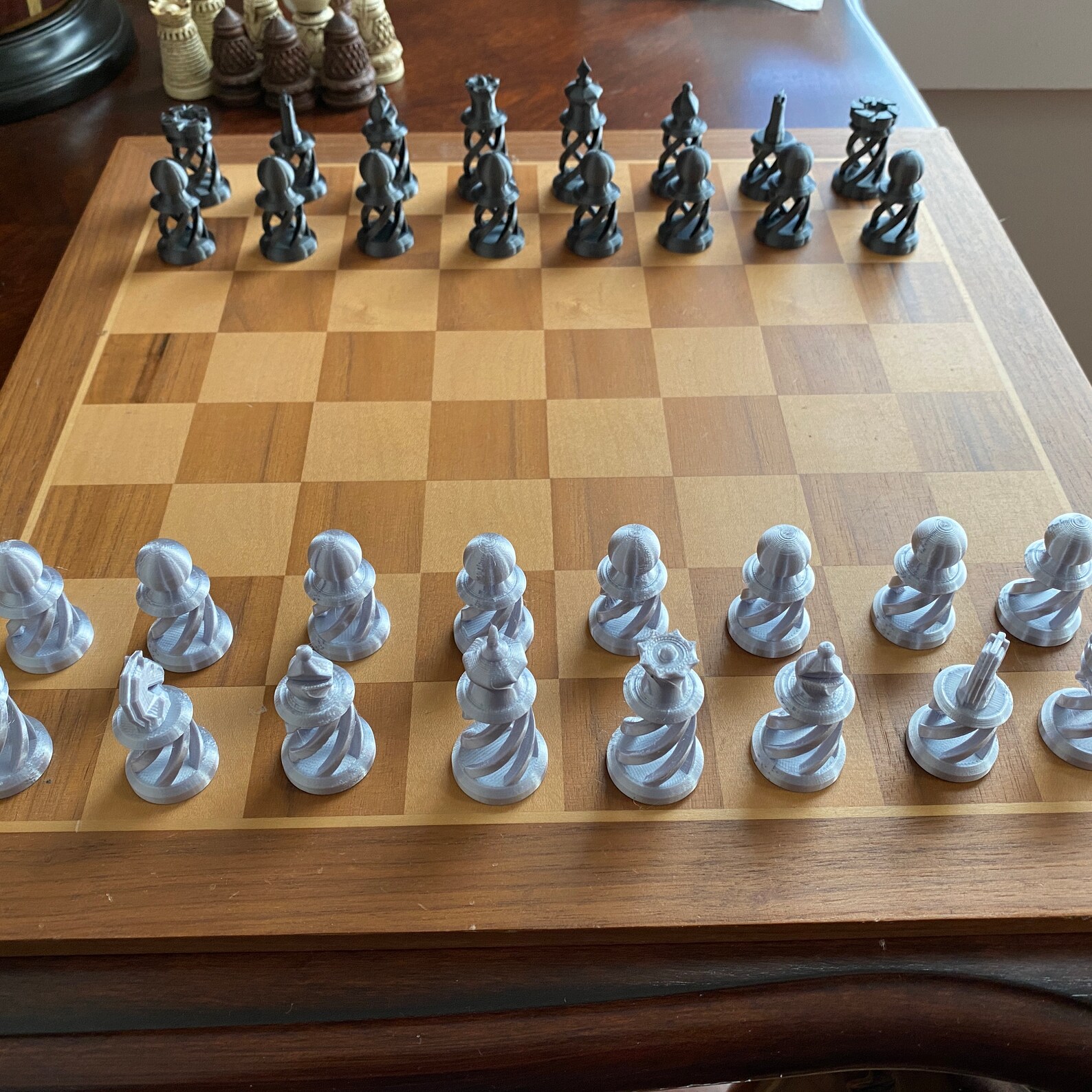 Silk Shine Chess Set 3D printed Chessmen 32 pieces | Etsy