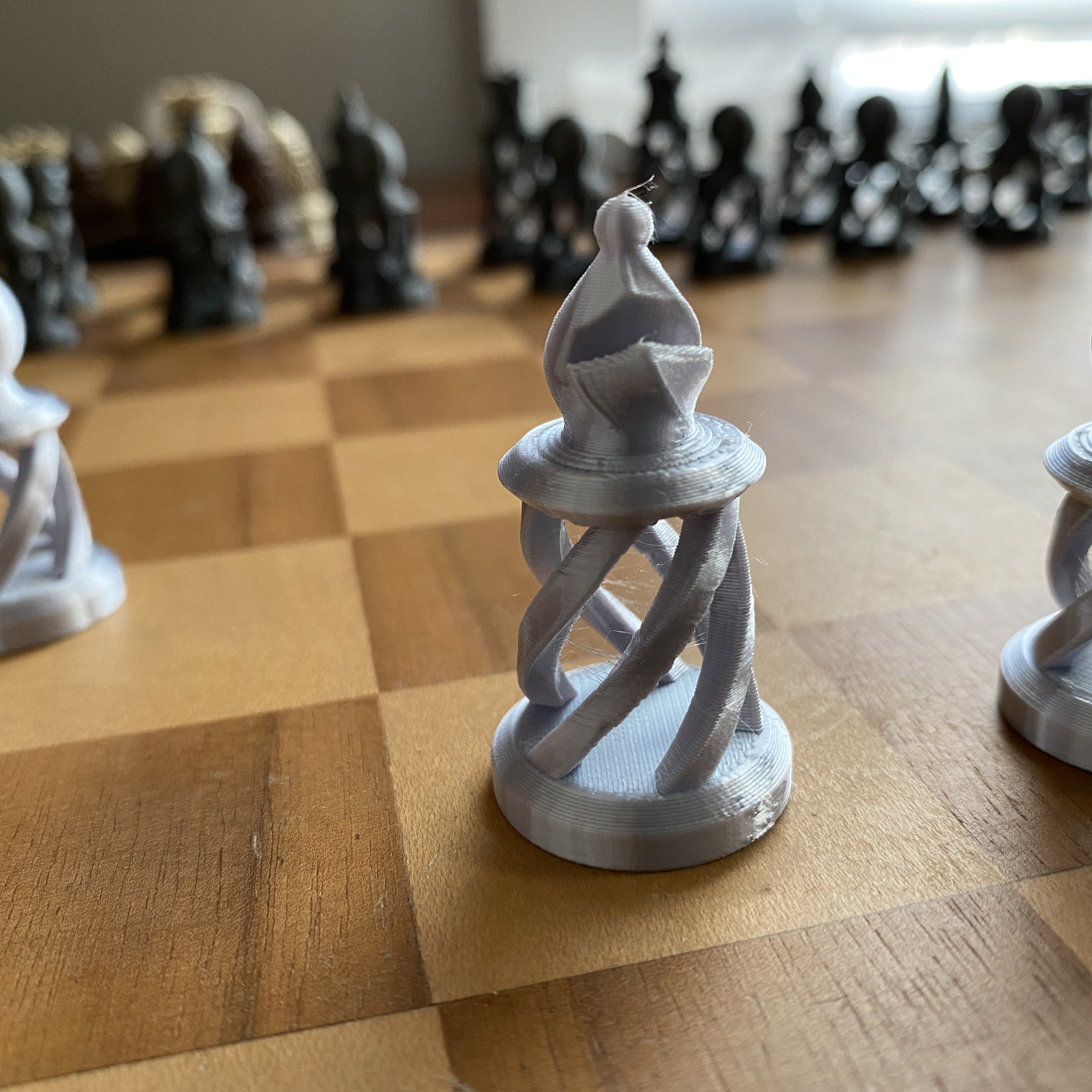 Silk Shine Chess Set 3D printed Chessmen 32 pieces | Etsy