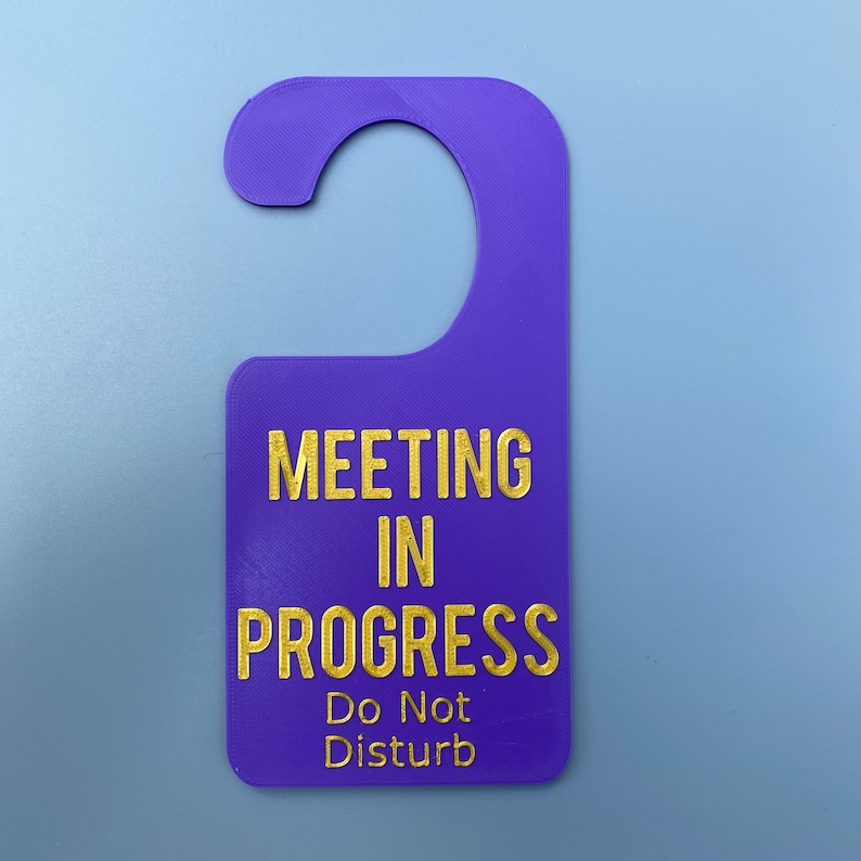 Door Hanger Meeting in Progress Do Not Disturb. Universal - Etsy