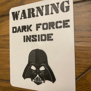 Star Wars Gift Dark Force Inside Door or Cubicle Sign - Etsy