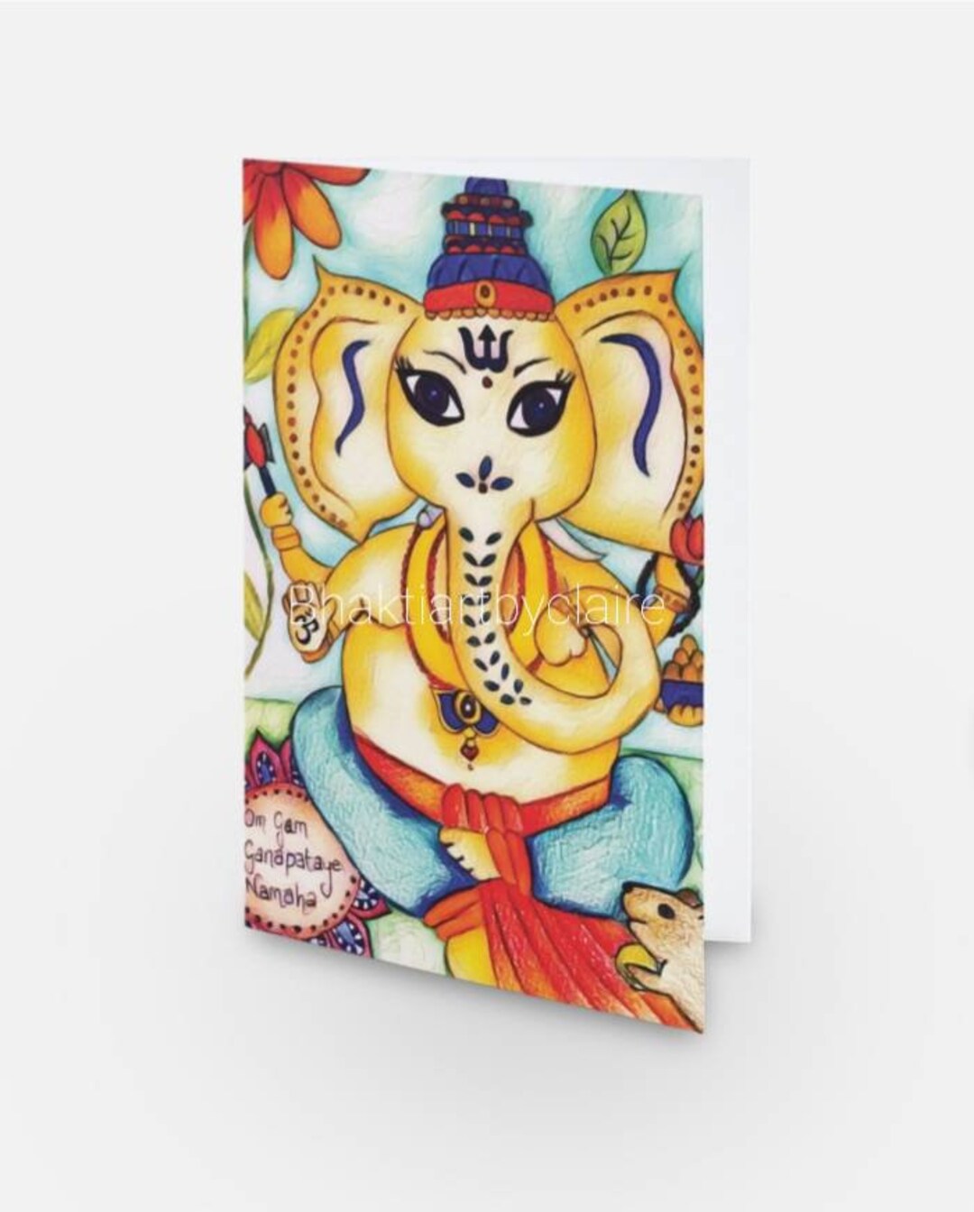 Ganesha Greeting Card, Ganapati Card, Yoga Card, Ganesh Greeting Card ...