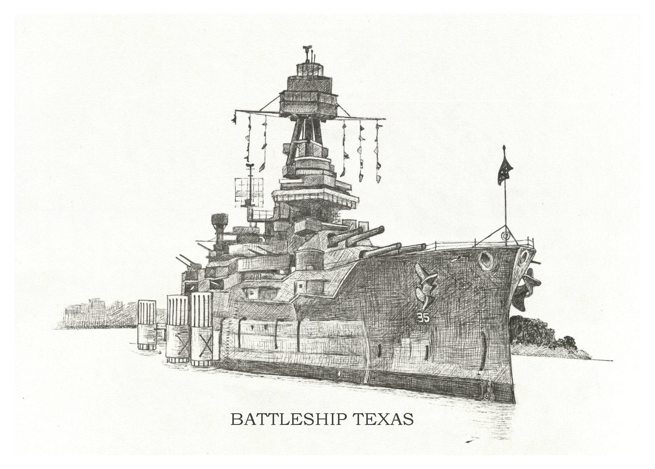Battleship Texas print | Etsy