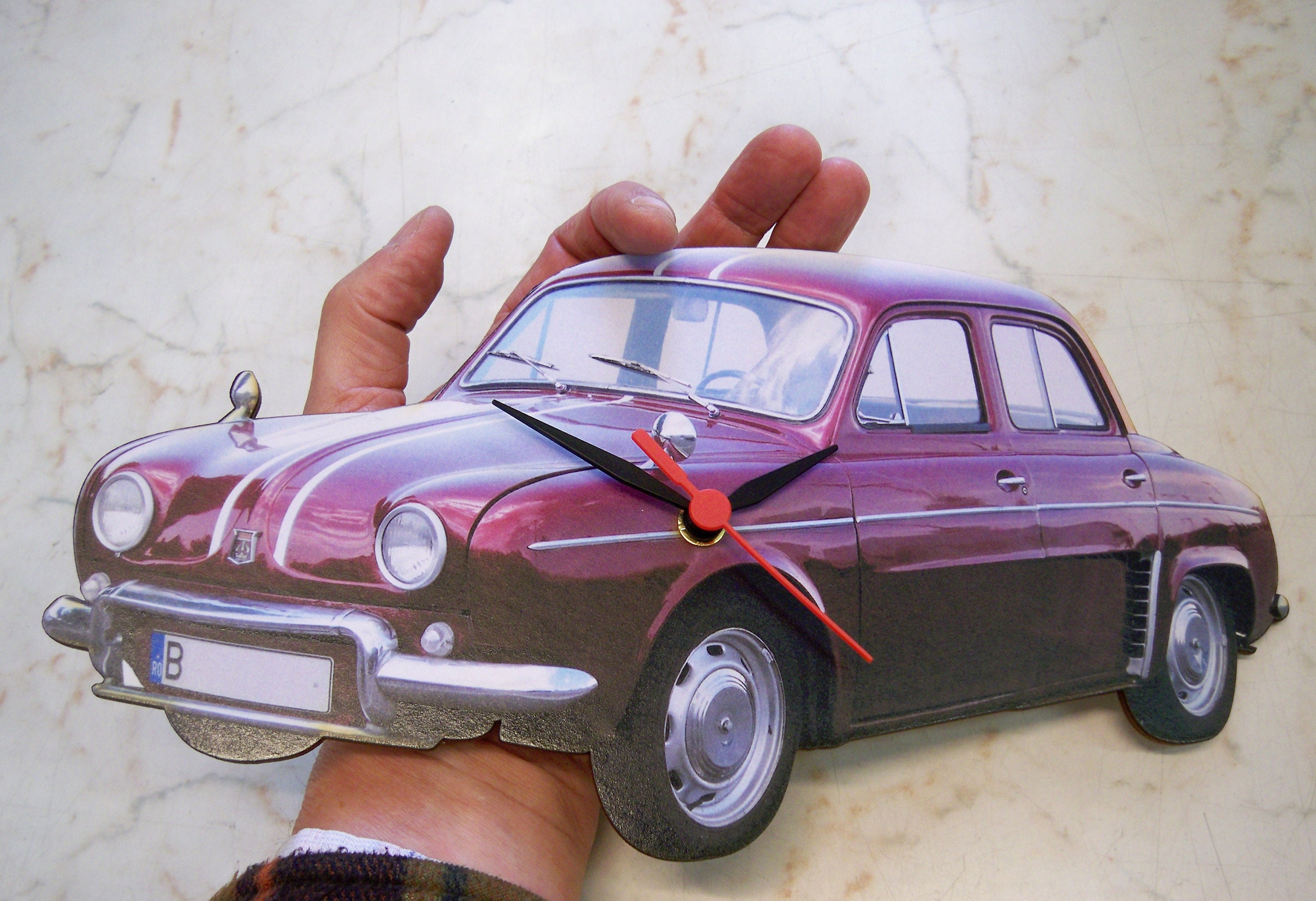 Renault-dauphine Gordini. Wood Renault Clock. French Car Clock - Etsy