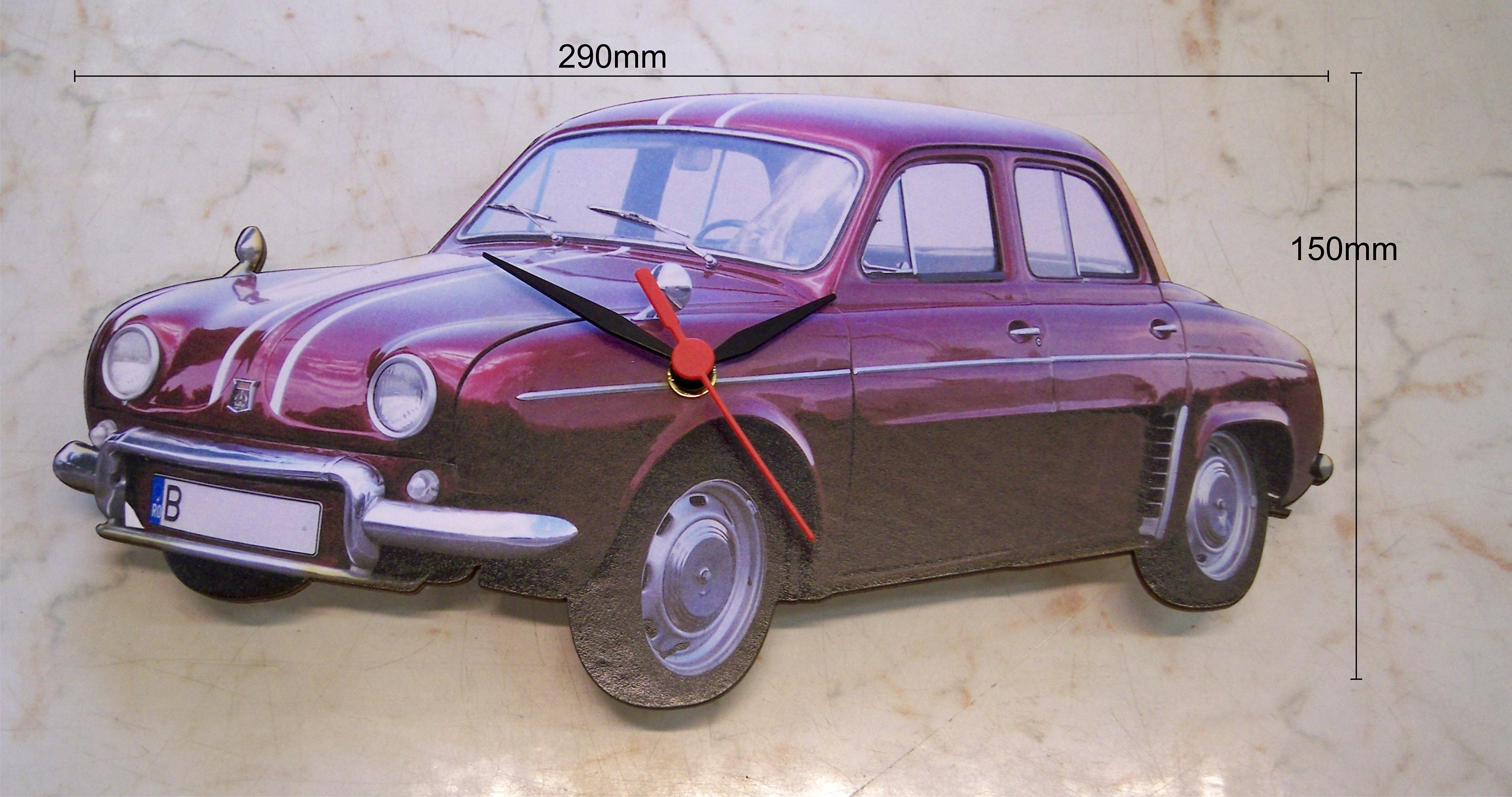 Renault-dauphine Gordini. Wood Renault Clock. French Car Clock - Etsy