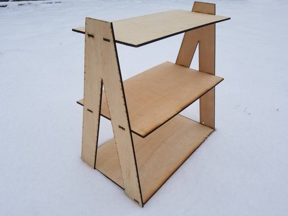 Standard 3-tiered Shelf Stand Display SVG PDF CDR Files - Etsy