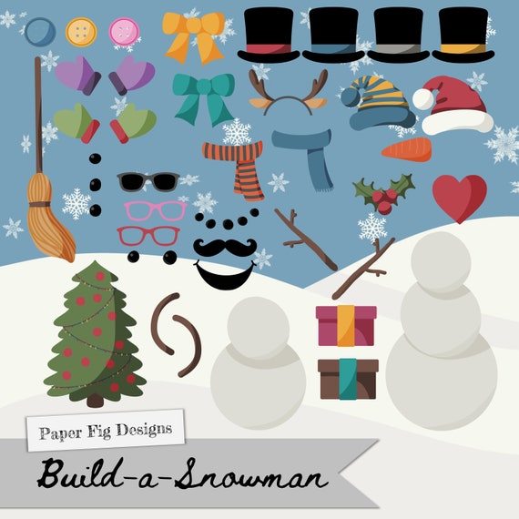 Build-a-snowman Clip Art 40 Elements 300 Dpi | Etsy