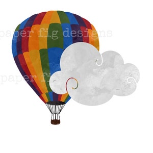 Hot Air Balloon - Rainbow Clip Art 300 Dpi PNG - Etsy