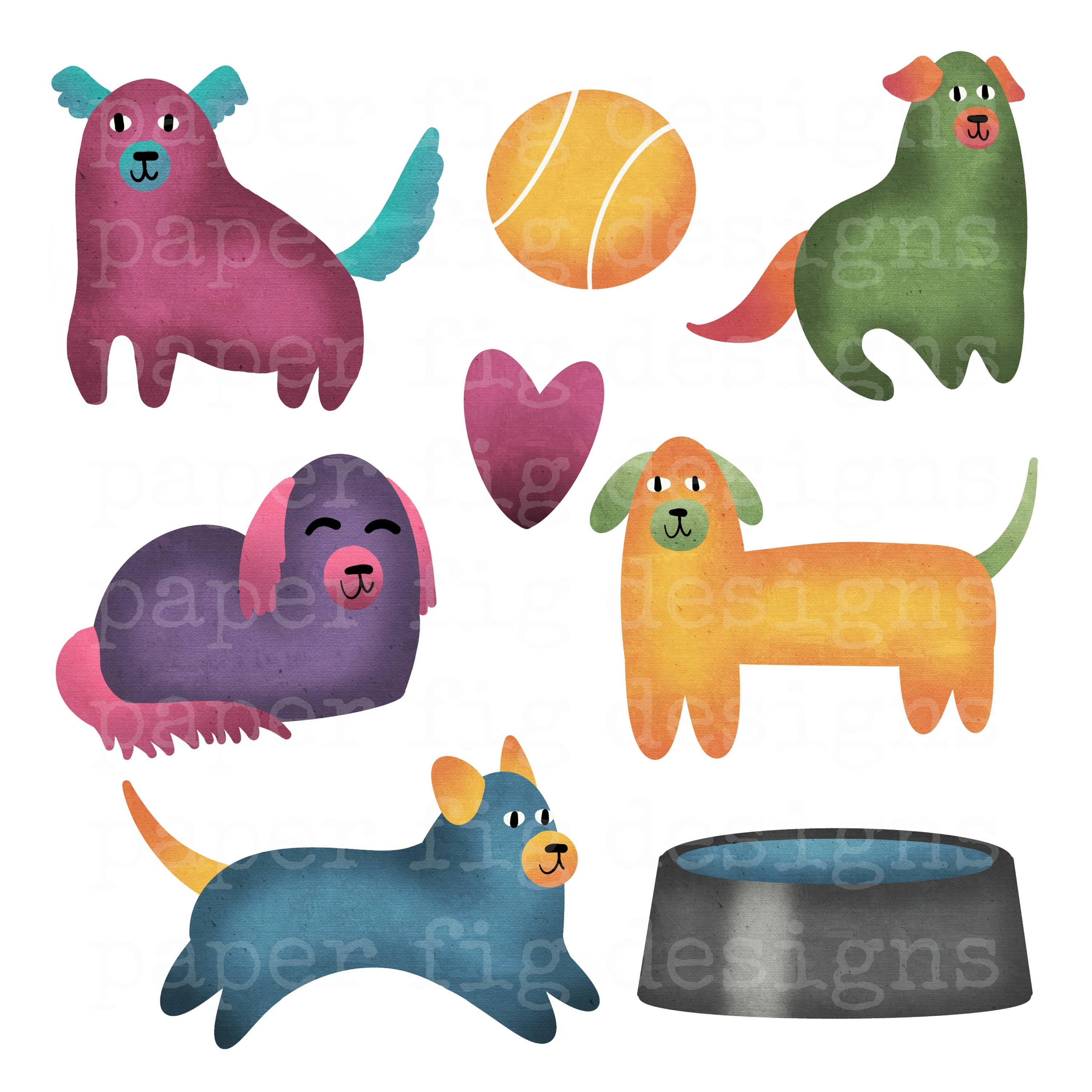 Cute Dogs Clip Art - 8 Images 300 Dpi - Etsy
