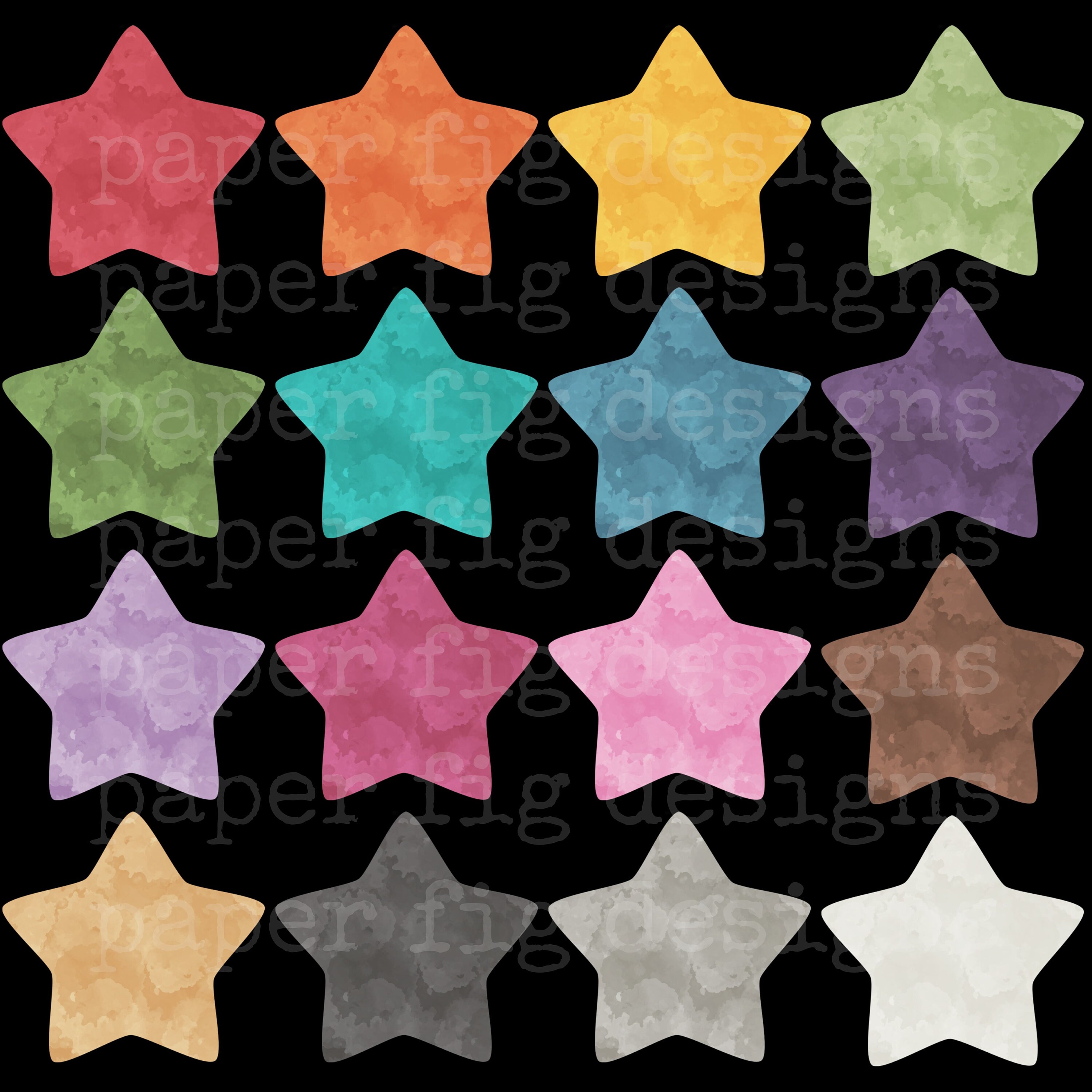 Watercolor Rainbow Stars Clip Art - 16 Images 300 Dpi - Etsy