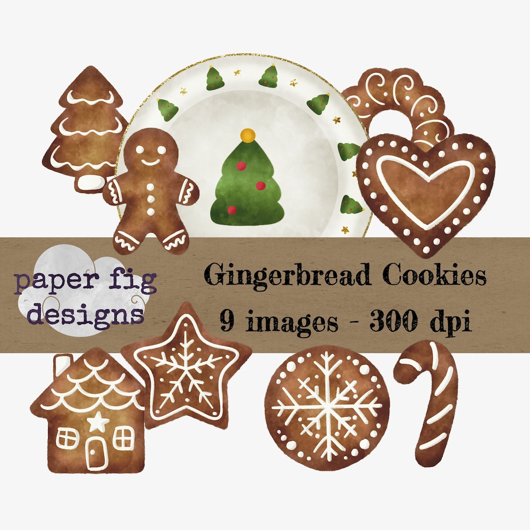 Lebkuchen Kekse Clip Art - 9 Bilder 300 dpi - Etsy.de
