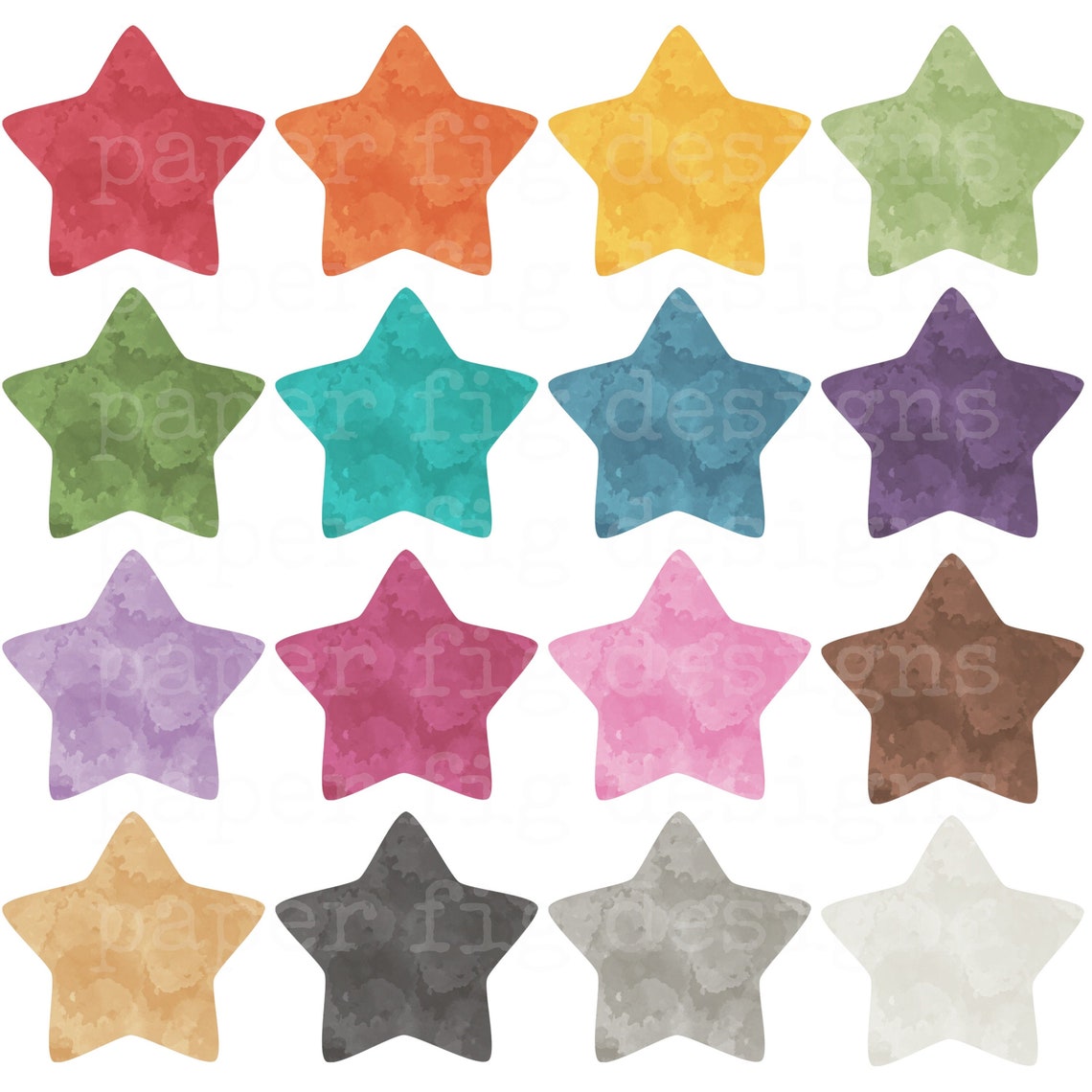 Watercolor Rainbow Stars Clip Art - 16 Images 300 Dpi - Etsy