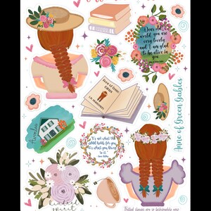 Anne of Green Gables Stickers, Anne of Green Gable Gift, Bookish ...