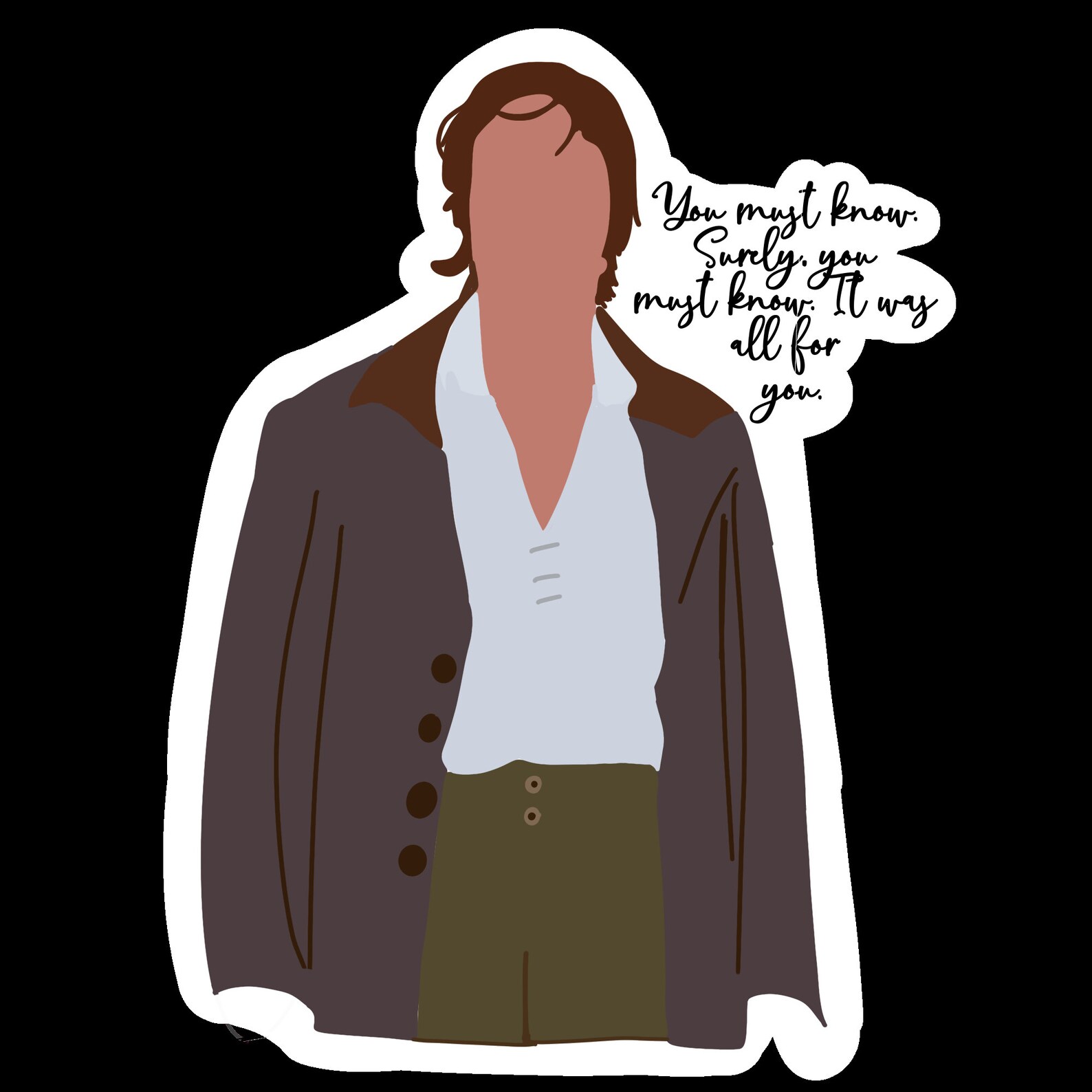 Jane Austen Sticker Mr Darcy Vinyl Sticker Pride and - Etsy