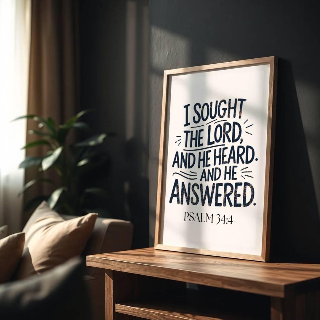 I Sought the Lord and He Heard and He Answered Wall Art, Christian Wall ...