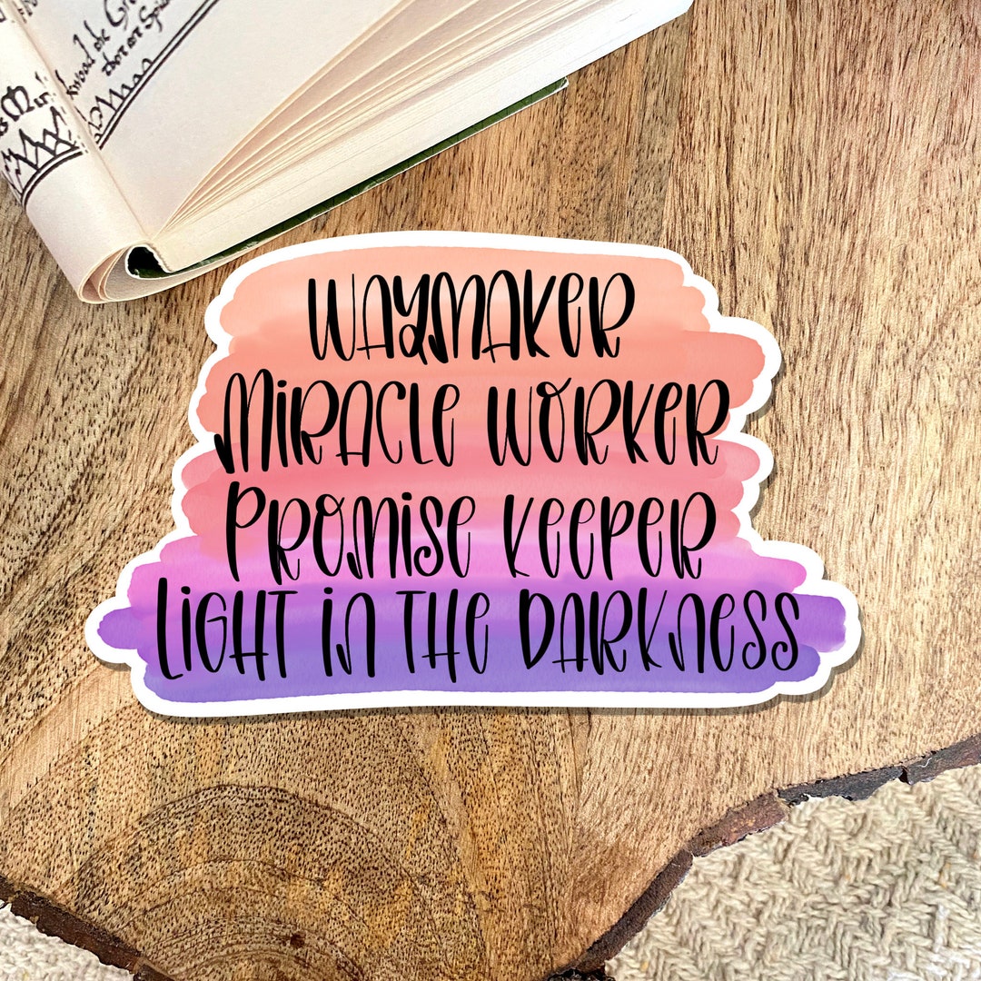Waymaker Sticker, Bible Stickers, Bible Verse Stickers, Christian ...