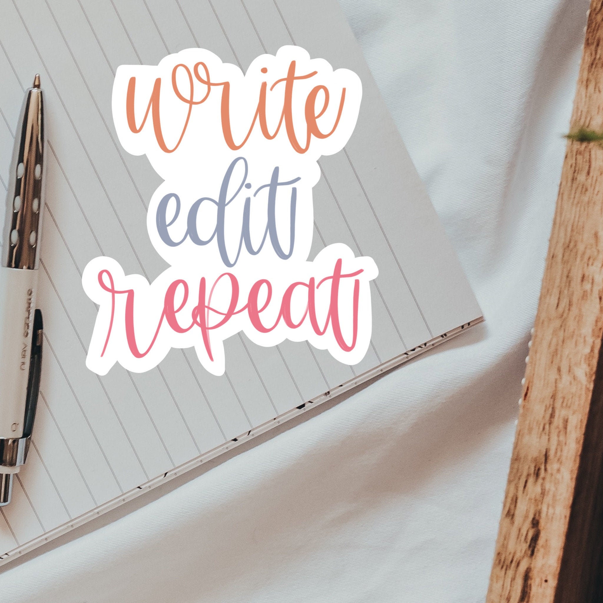 Write Edit Repeat Sticker Writer Stickers Nanowrimo - Etsy