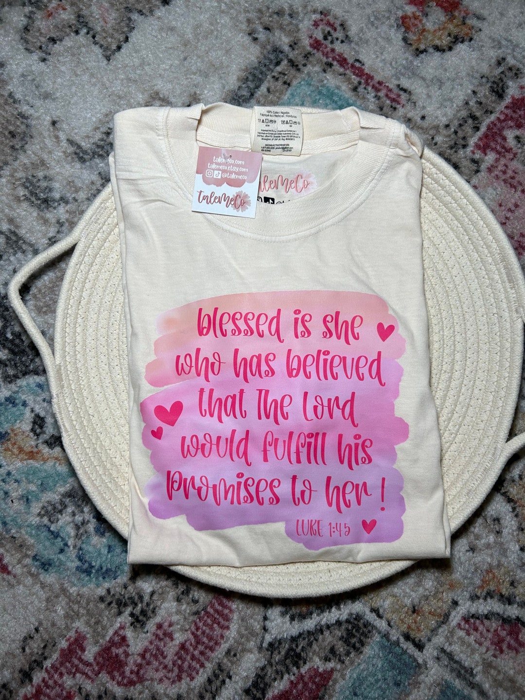 Blessed is She Shirt, Mothers Day Gift Shirt, Luke 1:45, Bible Verse T ...