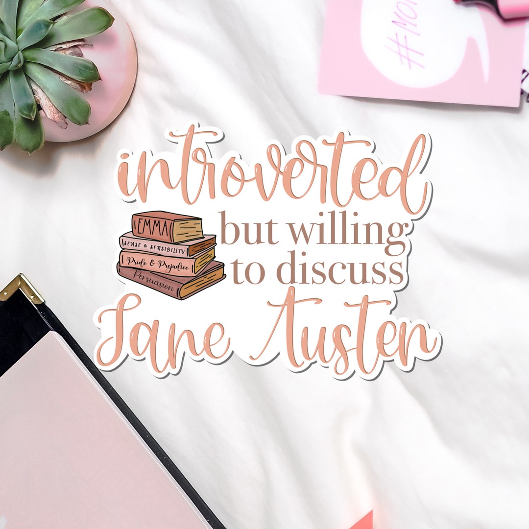 Jane Austen Sticker, Jane Austen Gifts, Pride and Prejudice Sticker ...