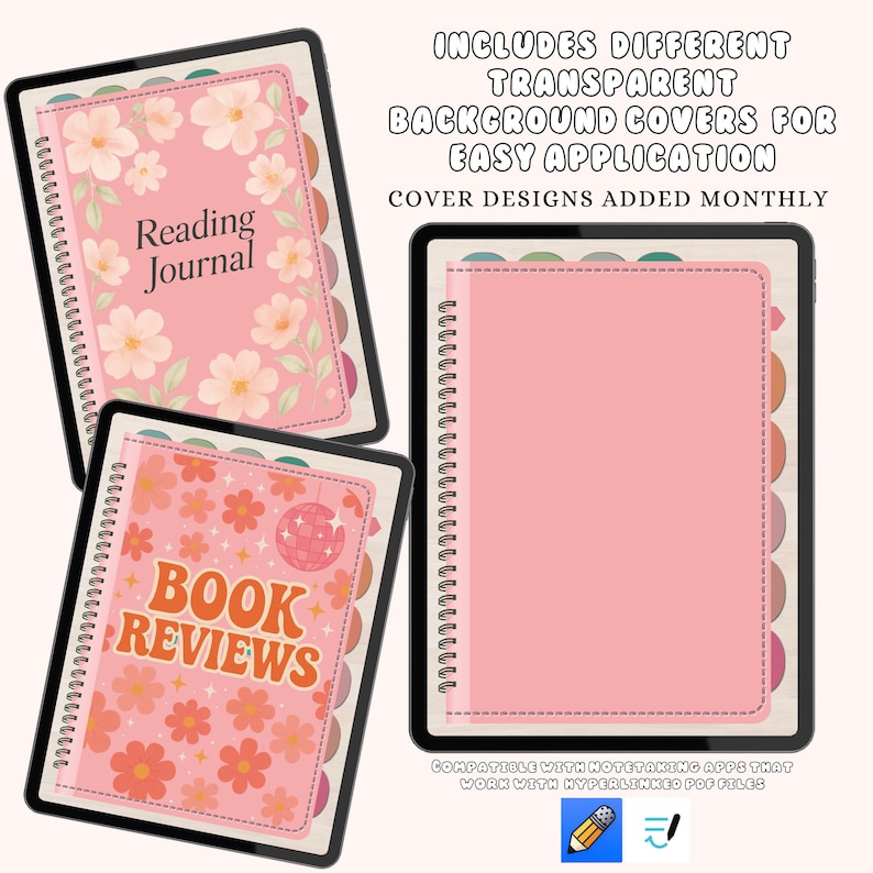 Digital Reading Journal for Book Lovers, Book Journal, Goodnotes ...