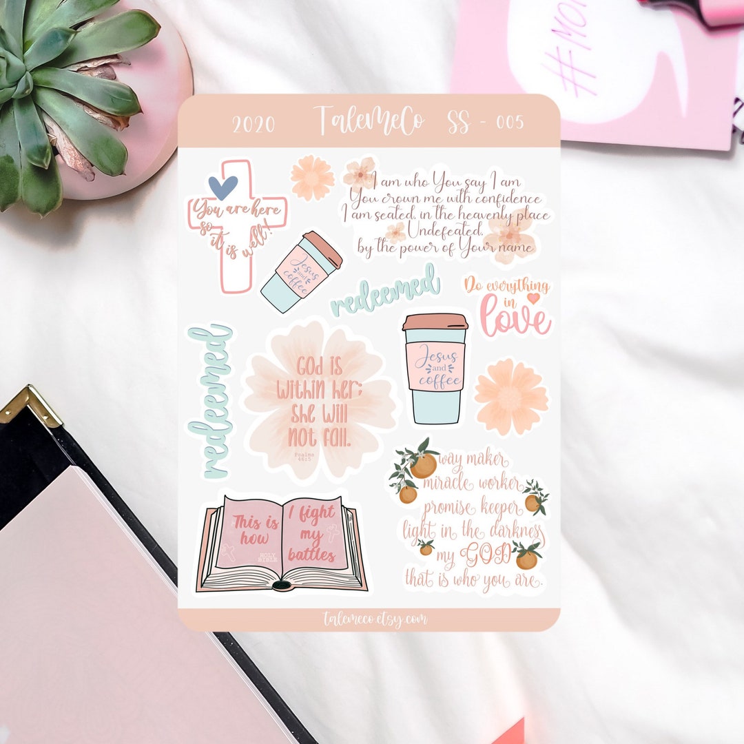Bible Journaling Stickers, Gratitude Journal Stickers, Christian ...
