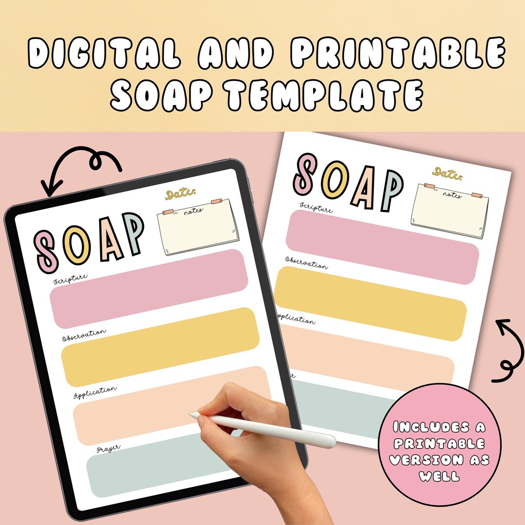 SOAP Template, Bible Study Template, Bible Study Guide, SOAP Insert ...